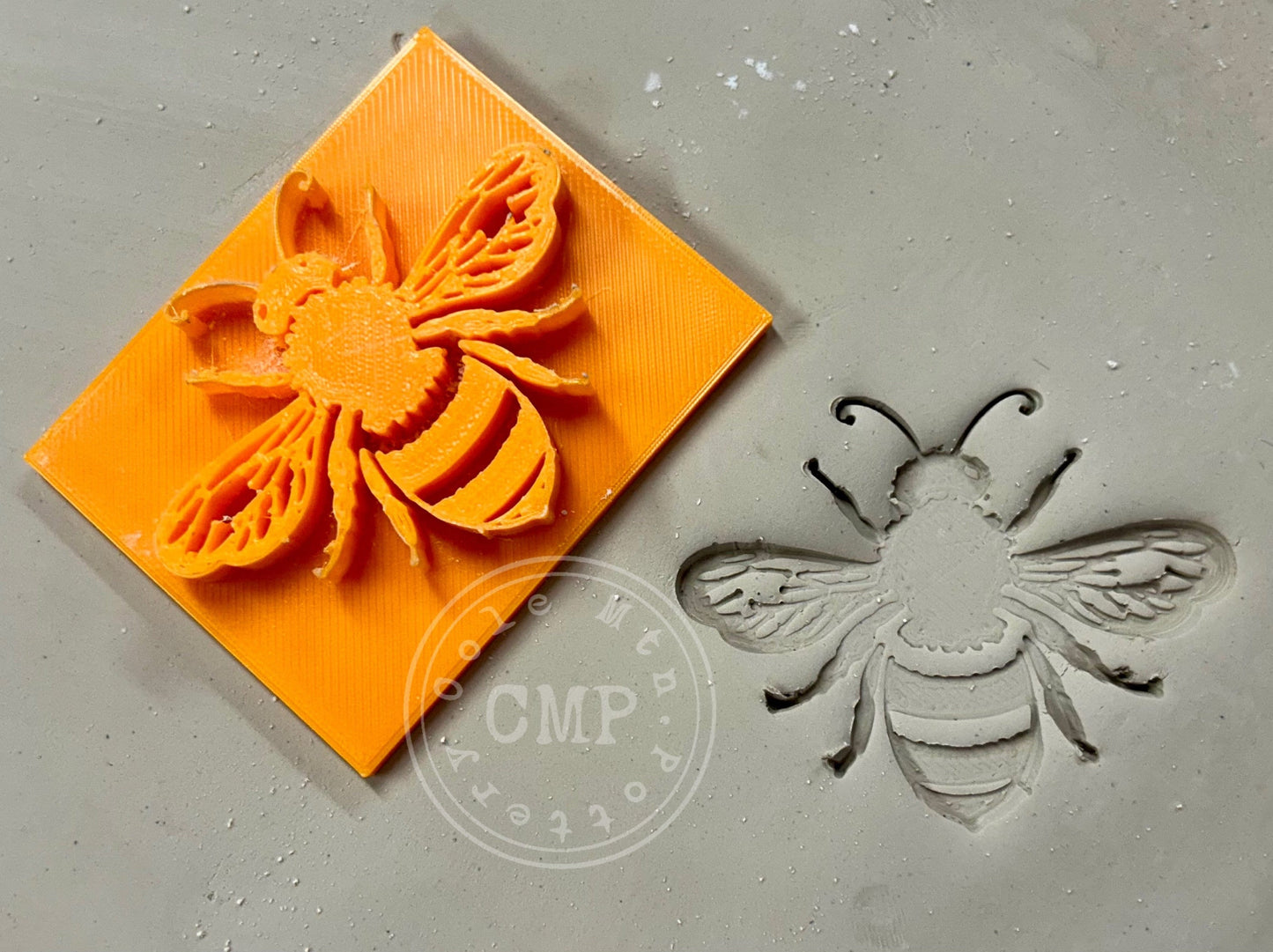 3D printed Honey Bee stamp – Cole Mountain Pottery